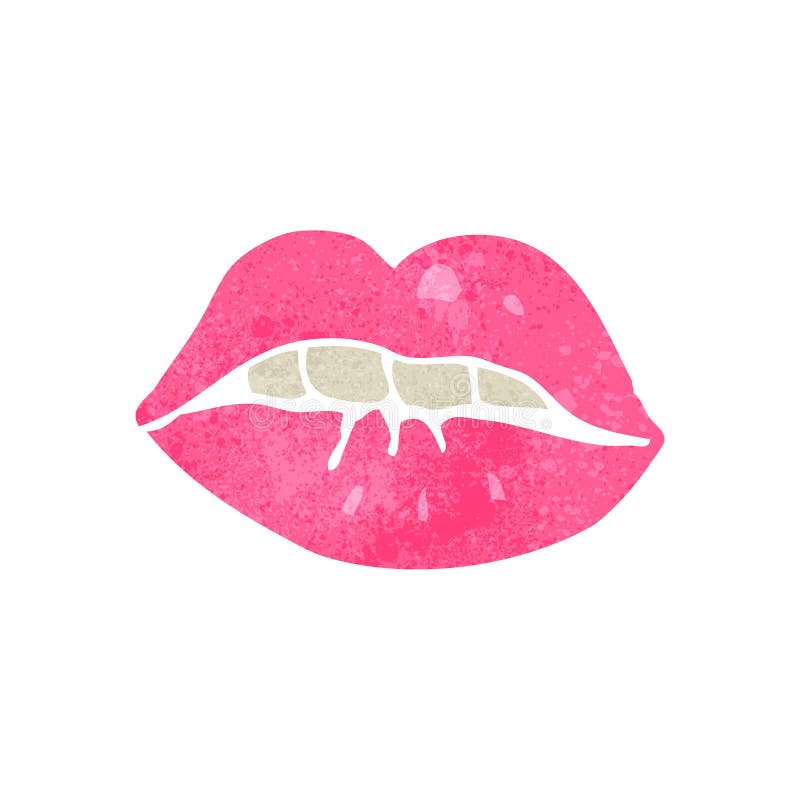 Retro cartoon pink lips stock vector. Illustration of retro - 37586414