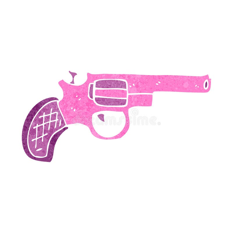 Retro cartoon pink pistol stock illustration. Illustration of ...