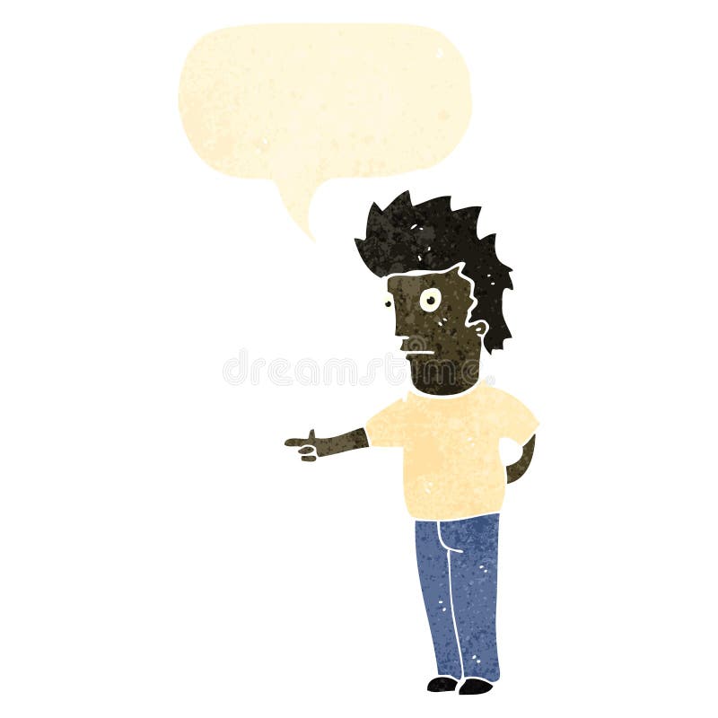 Retro cartoon pointing man stock vector. Illustration of hand - 37593316