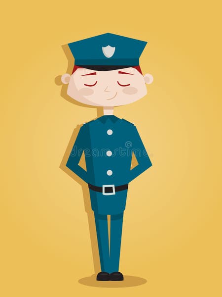 Retro cartoon policeman stock vector. Illustration of uniform - 20050550