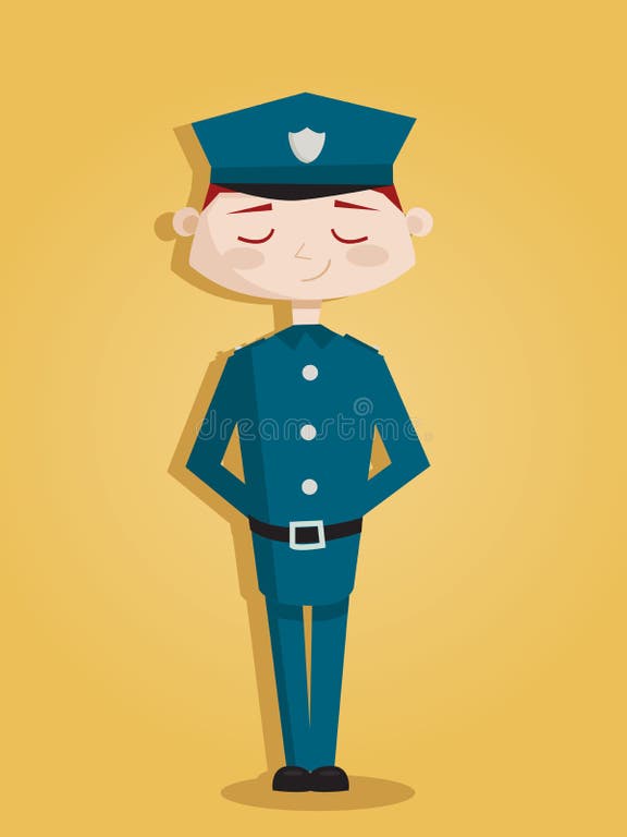 Retro cartoon policeman stock vector. Illustration of uniform - 20050550