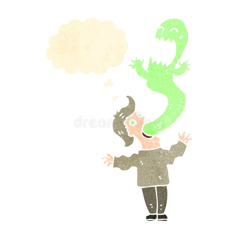 Retro Cartoon Possession by Ghost Stock Vector - Illustration of ...