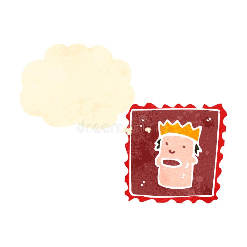 Retro Cartoon Postage Stamp Stock Vector - Illustration of thinking ...