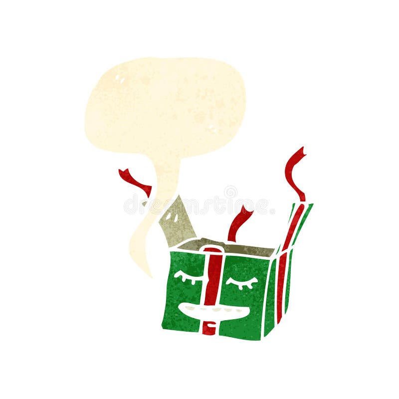 Retro cartoon present stock vector. Illustration of bubble - 37574874