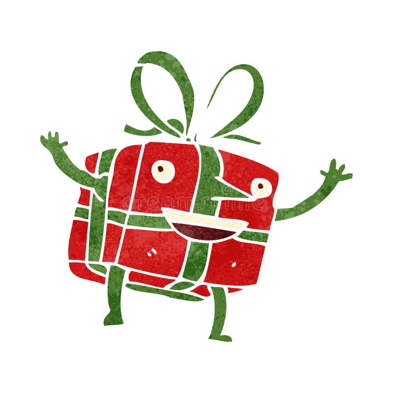 Retro cartoon present stock vector. Illustration of painted - 37599637