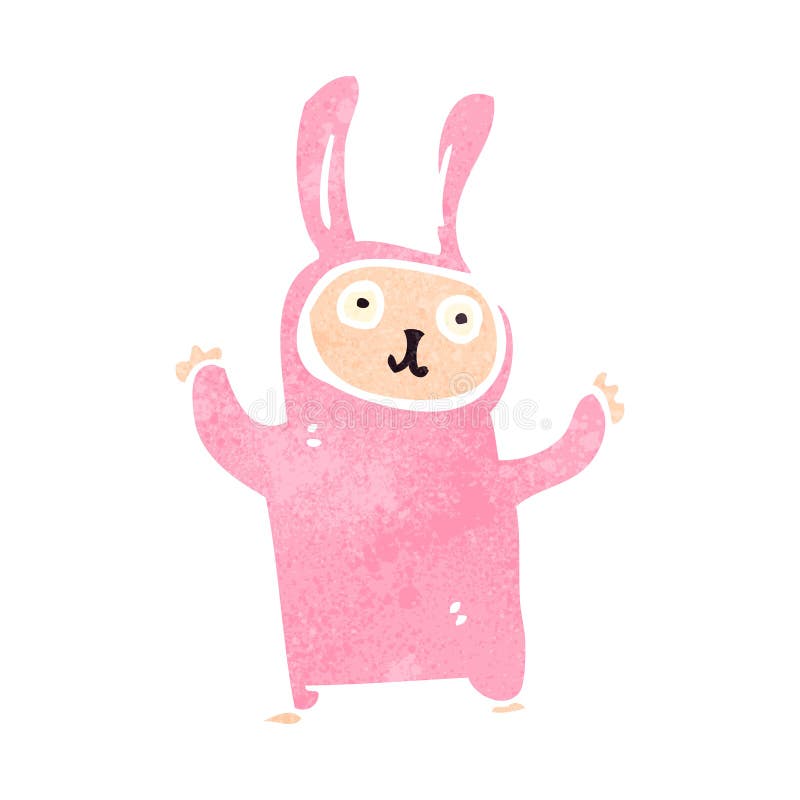 Retro Cartoon Rabbit Costume Stock Illustration - Illustration of ...