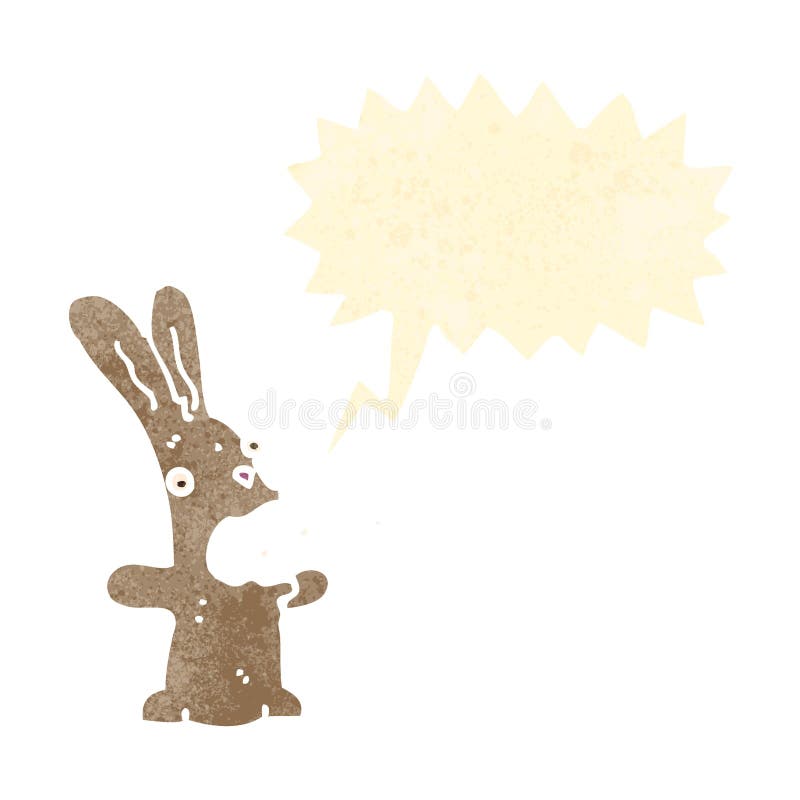 Retro Cartoon Rabbit Shouting Stock Vector - Illustration of funny ...