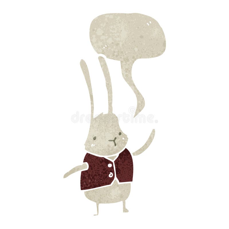 Retro Cartoon Rabbit in Waist Coat Stock Vector - Illustration of funny ...