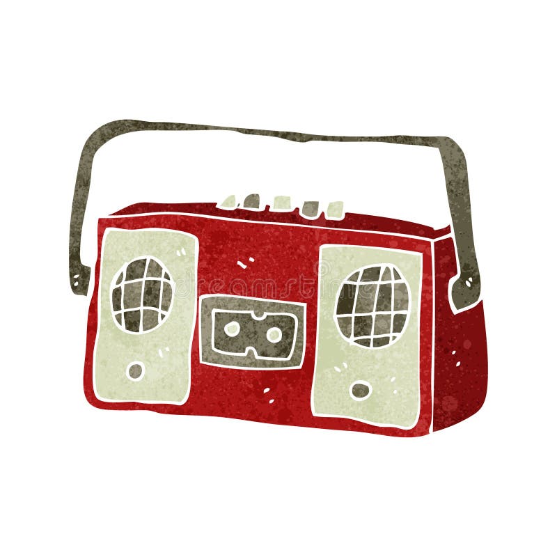 Retro cartoon radio stock illustration. Illustration of cute - 37602105