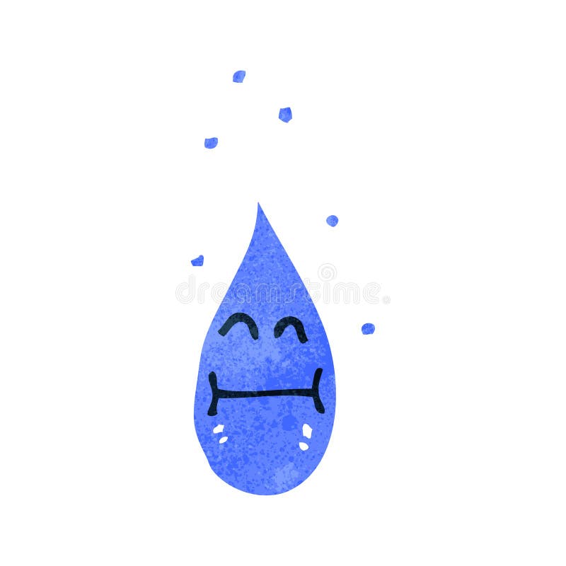 Retro cartoon raindrop stock vector. Illustration of drawing - 37594939
