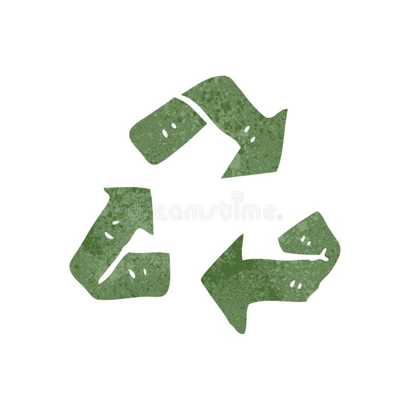 Retro Cartoon Recycling Symbol Stock Illustration - Illustration of ...