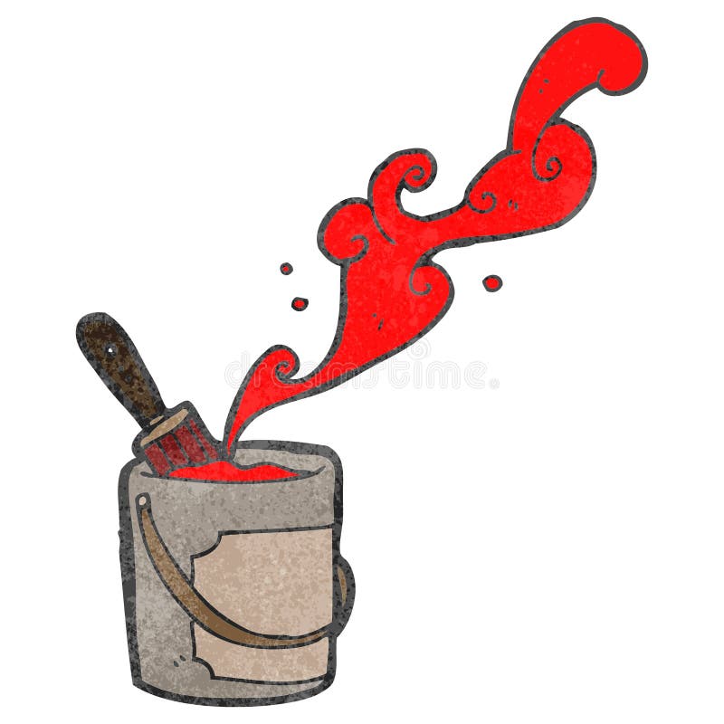 Retro Cartoon Red Paint Can Stock Vector - Illustration of character ...
