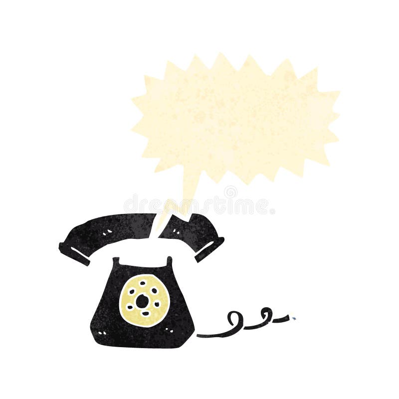 Retro Cartoon Ringing Telephone Stock Vector - Illustration of crazy ...