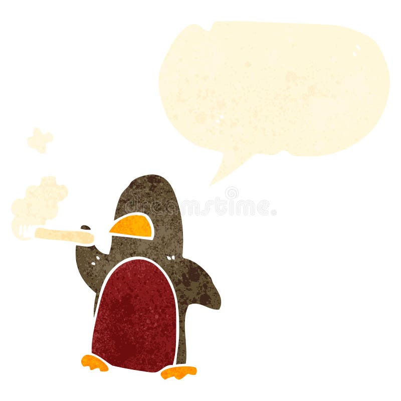 Retro Cartoon Robin Smoking Cigarette Stock Vector - Illustration of ...