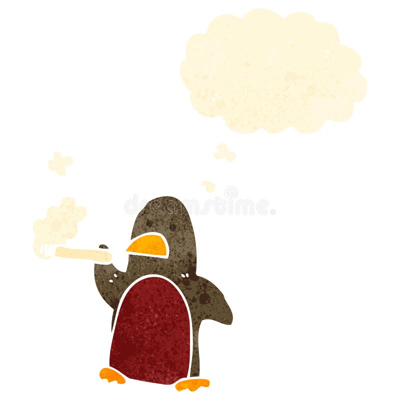 Retro Cartoon Robin Smoking Cigarette Stock Vector - Illustration of ...
