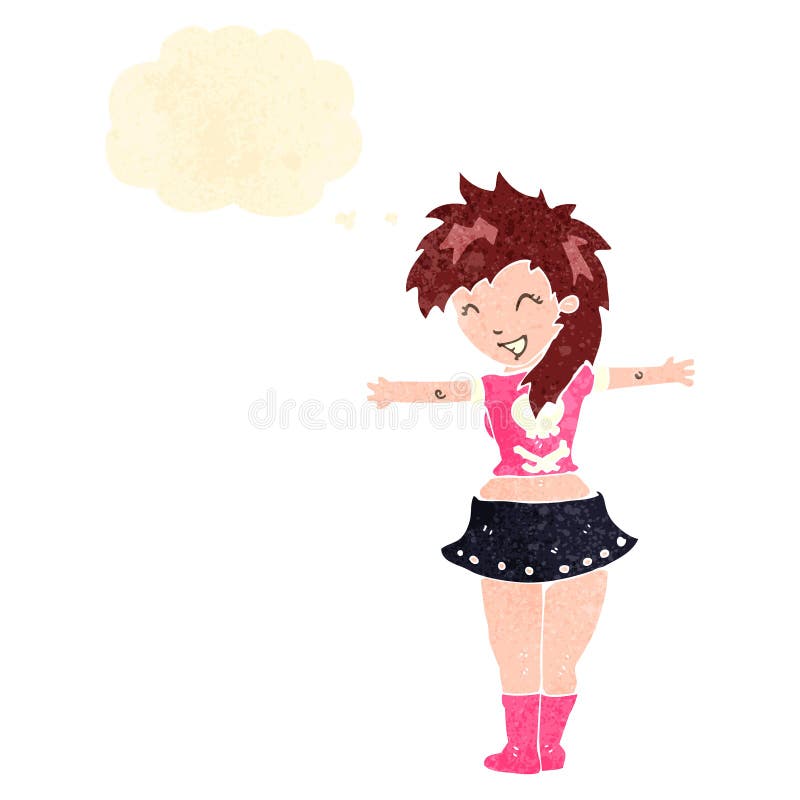 Retro cartoon rock girl stock vector. Illustration of artwork - 37590781