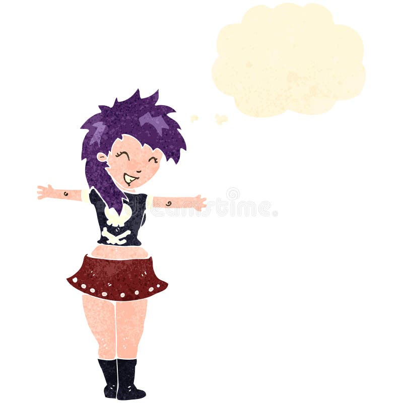 Retro cartoon rock girl stock vector. Illustration of woman - 37592271