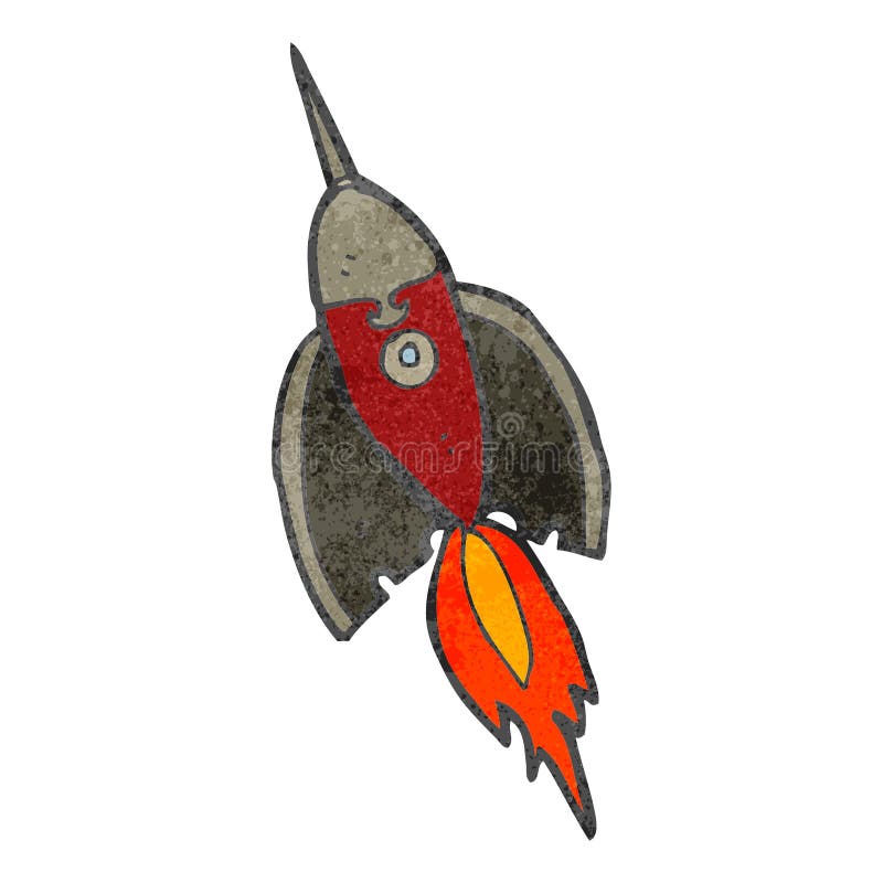 Retro cartoon rocket stock vector. Illustration of missile - 37579372