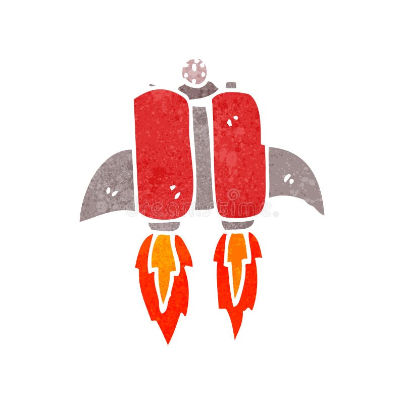 Retro cartoon rocket pack stock vector. Illustration of painted - 37600994