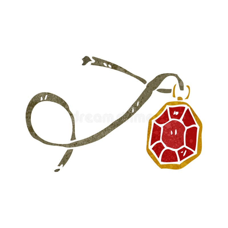 Retro cartoon ruby pendant stock vector. Illustration of ruby - 37595031