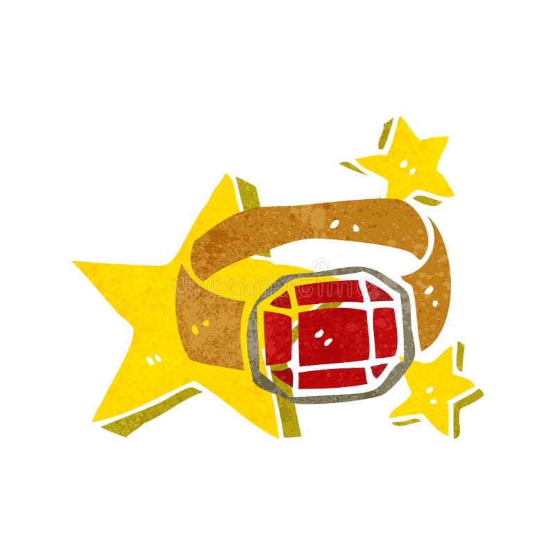 Retro cartoon ruby ring stock illustration. Illustration of painted ...