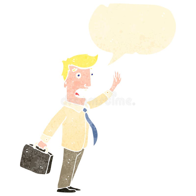 Retro Cartoon Rushing Businessman Stock Illustration - Illustration of ...