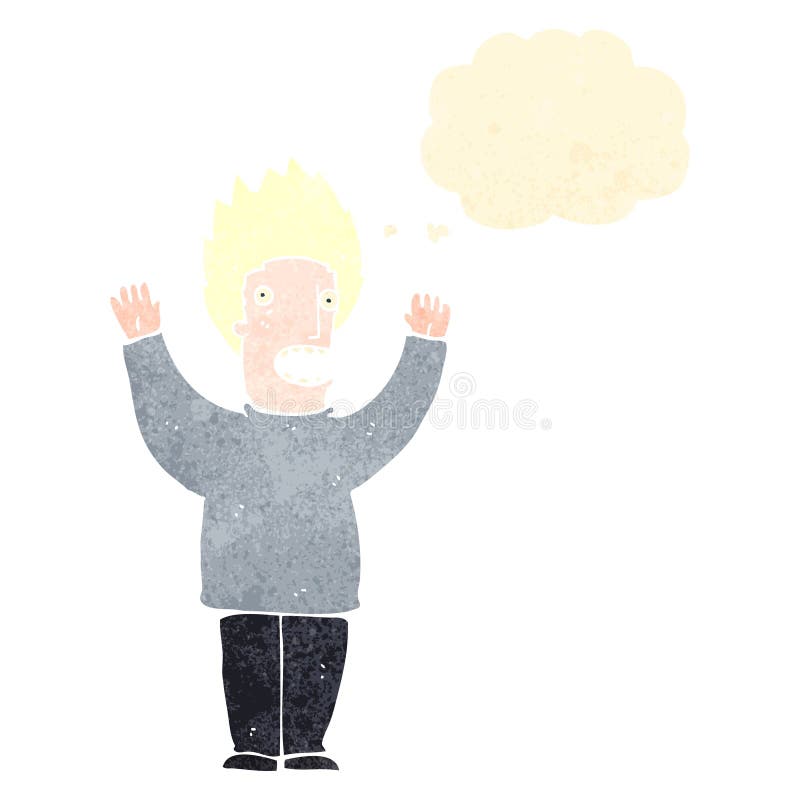 Retro cartoon scared man stock vector. Illustration of frightened ...