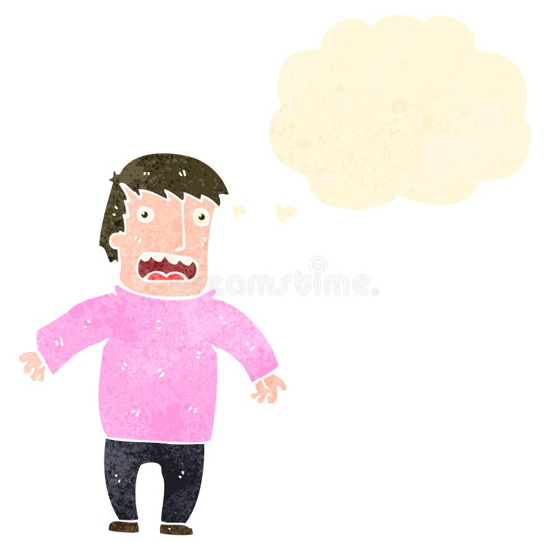 Retro cartoon scared man stock vector. Illustration of watercolor ...