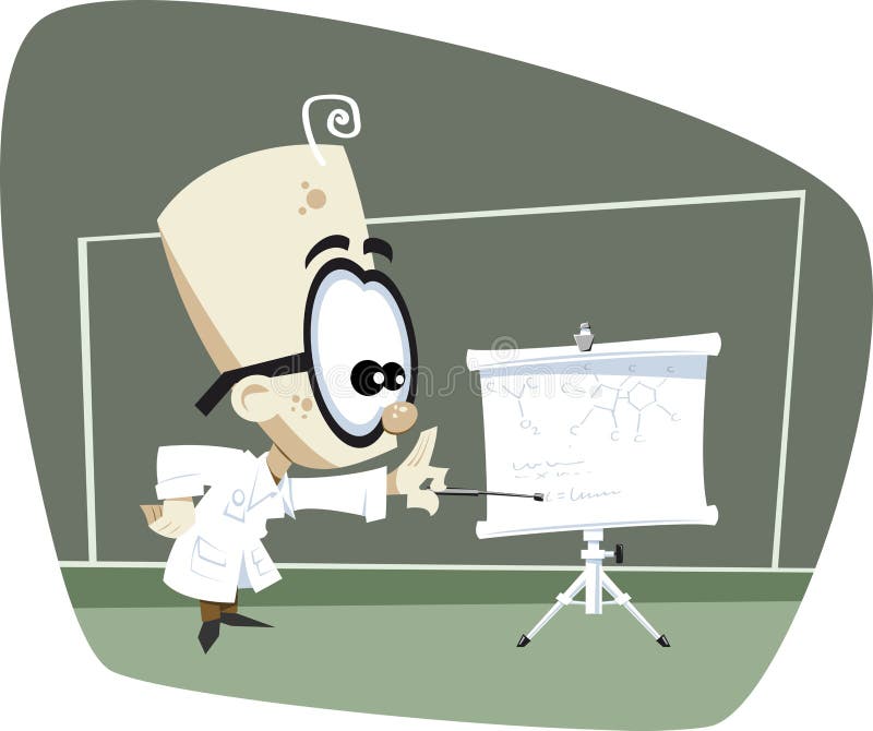 Retro Cartoon Science Professor Stock Illustration - Illustration of ...