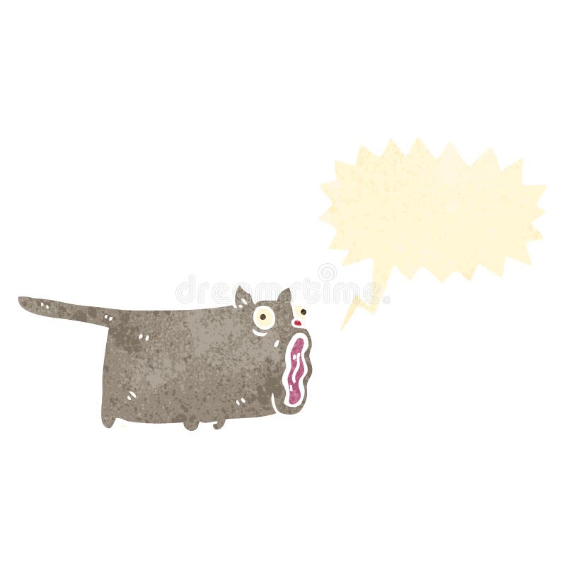 Retro Cartoon Screaming Cat Stock Vector - Illustration of balloon ...