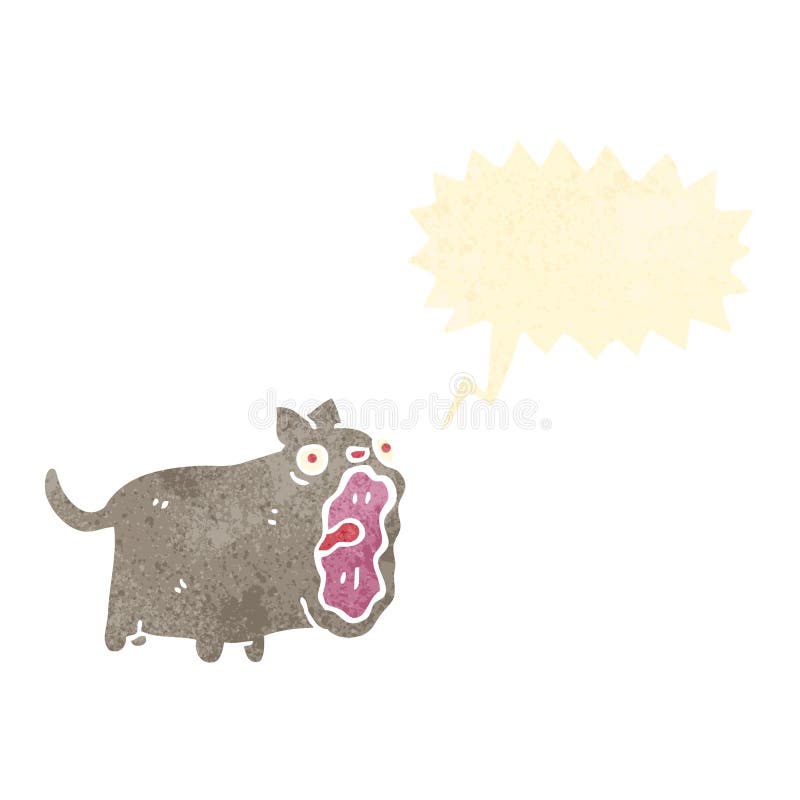 Retro Cartoon Screaming Cat Stock Vector - Illustration of crazy ...