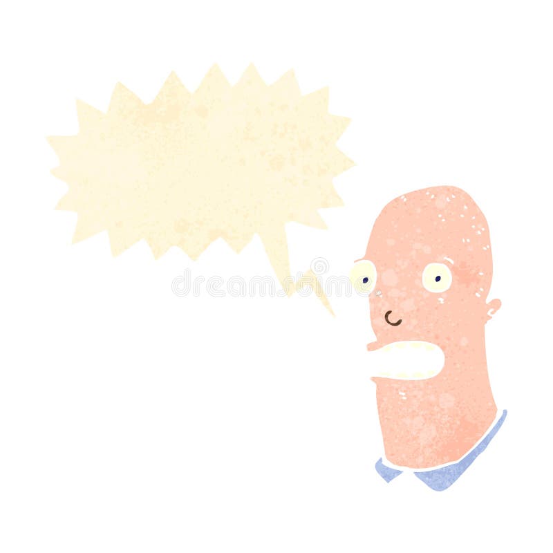 Retro Cartoon Shocked Bald Man Stock Vector - Illustration of drawn ...