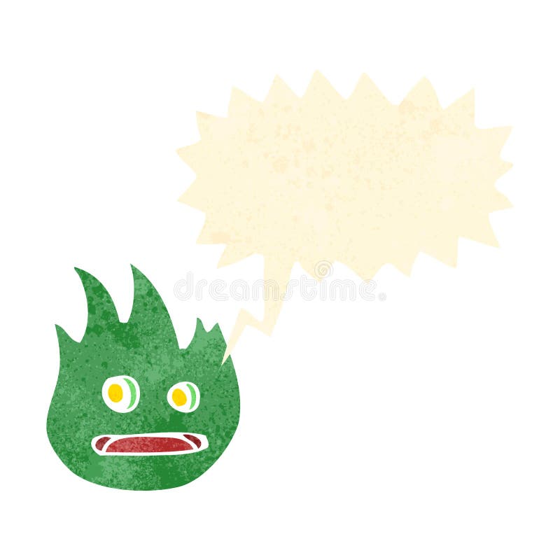 Retro Cartoon Shouting Flame Creature Stock Vector - Illustration of ...