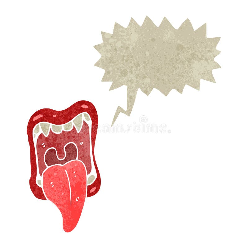 Retro Cartoon Shouting Mouth Stock Illustration - Illustration of ...
