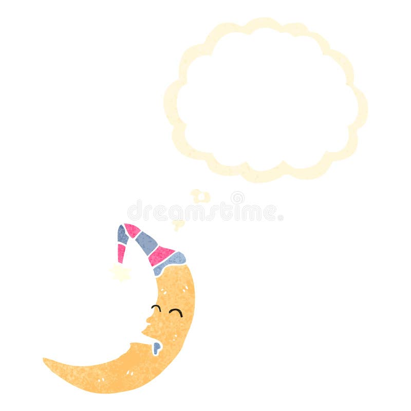 Retro Cartoon Sleeping Moon Stock Vector - Illustration of quirky ...