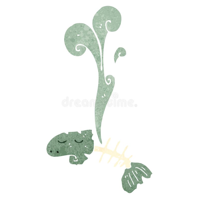 Retro Cartoon Smelly Old Fish Bones Stock Vector - Illustration of ...