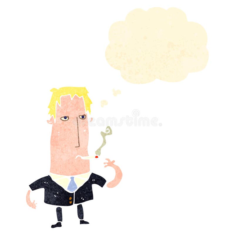 Retro cartoon smoking man stock vector. Illustration of drawing - 37592961