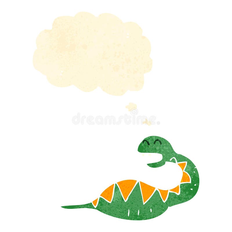 Retro Cartoon Snake with Full Belly Stock Vector - Illustration of ...