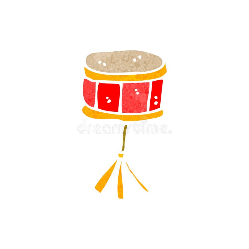 Retro cartoon snare drum stock vector. Illustration of crazy - 37599907