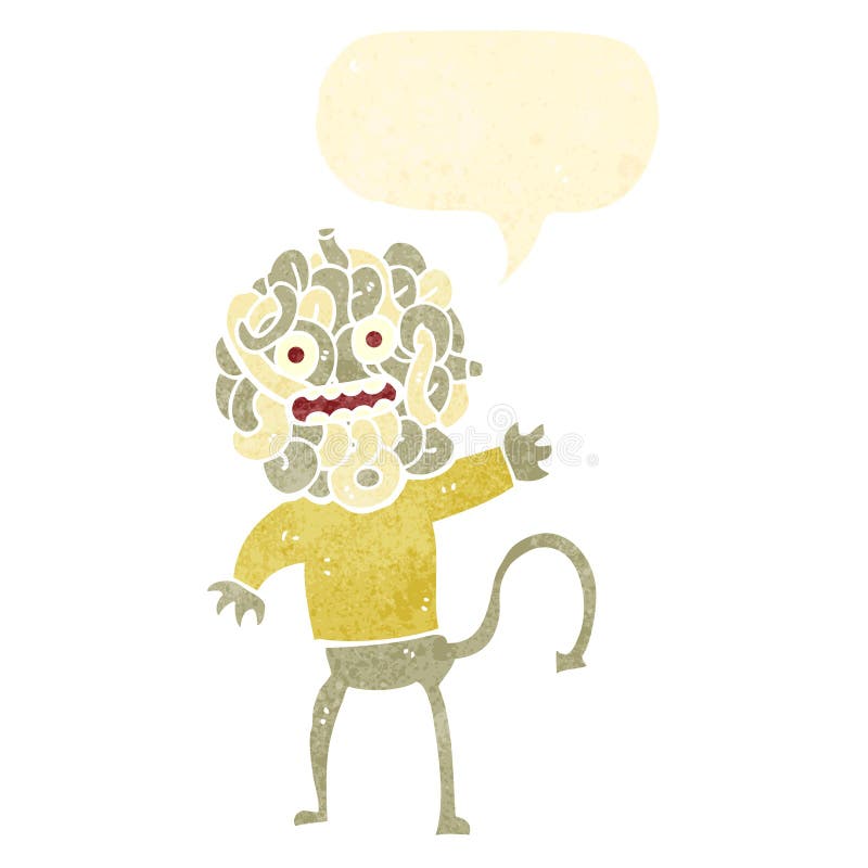 Retro Cartoon Spaghetti Head Monster Stock Vector - Illustration of ...