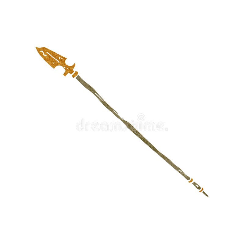 Retro cartoon spear stock vector. Illustration of hand - 37587275