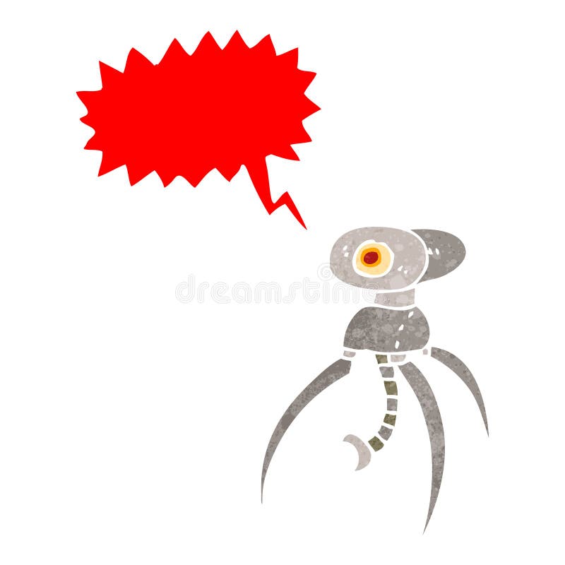 Retro cartoon spider robot stock illustration. Illustration of ...