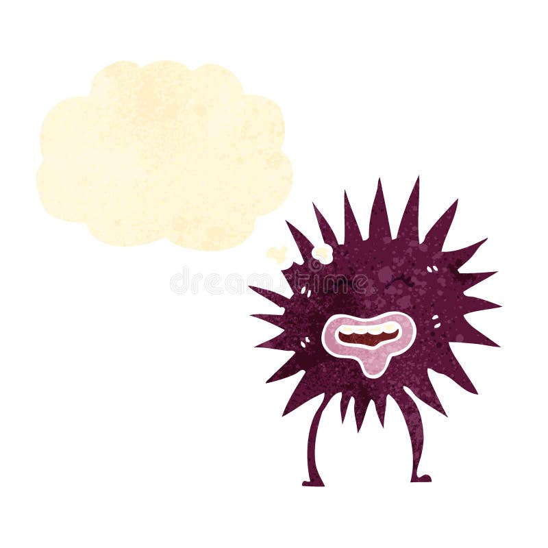 Cartoon Spikey Monster with Speech Bubble Stock Vector - Illustration ...