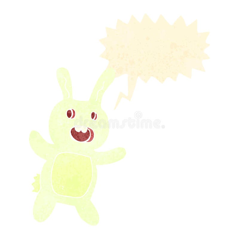 Retro Cartoon Spooky Bunny Rabbit Stock Vector - Illustration of ...