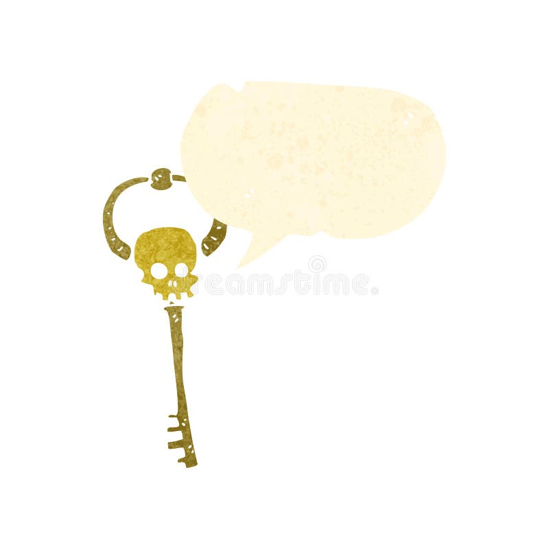 Retro Cartoon Spooky Magic Key Stock Vector - Illustration of drawing ...