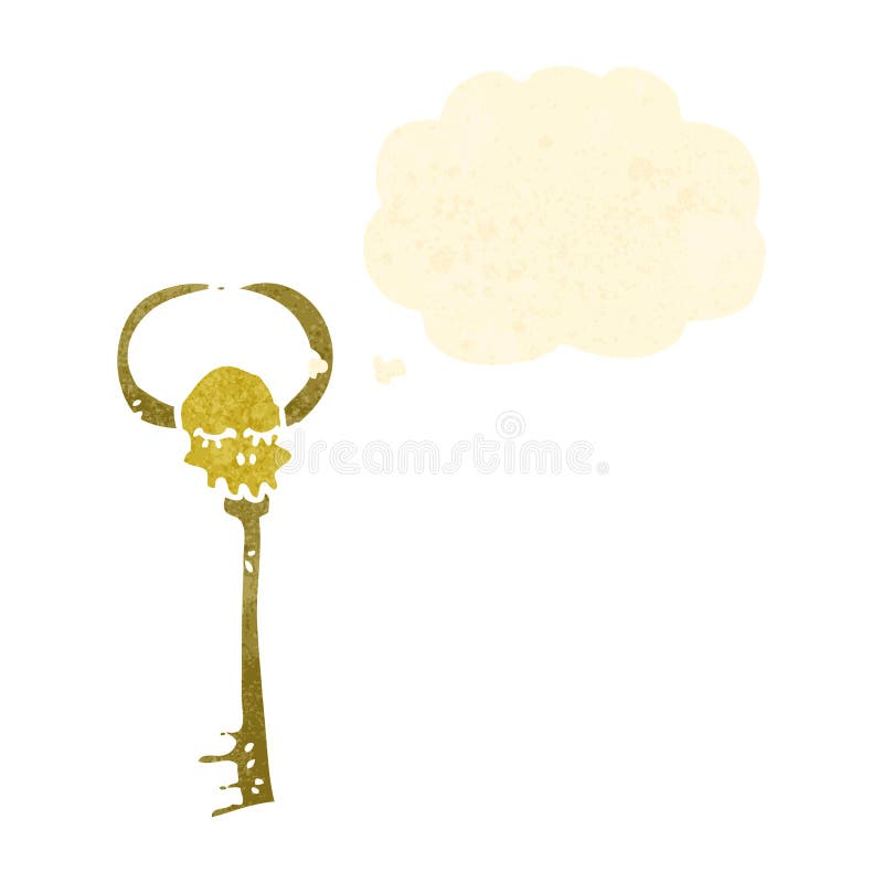 Retro Cartoon Spooky Magic Key Stock Vector - Illustration of scary ...