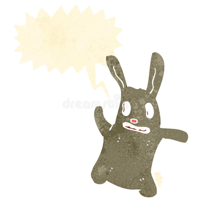 Retro Cartoon Spooky Rabbit Stock Vector - Illustration of textured ...