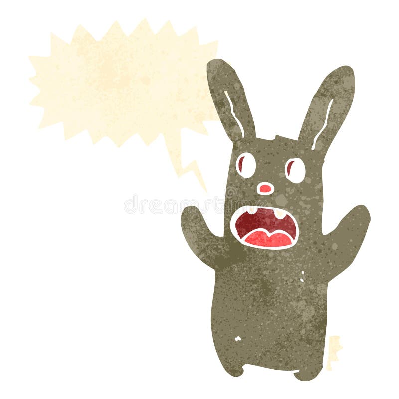 Retro Cartoon Spooky Rabbit Stock Vector - Illustration of artwork ...