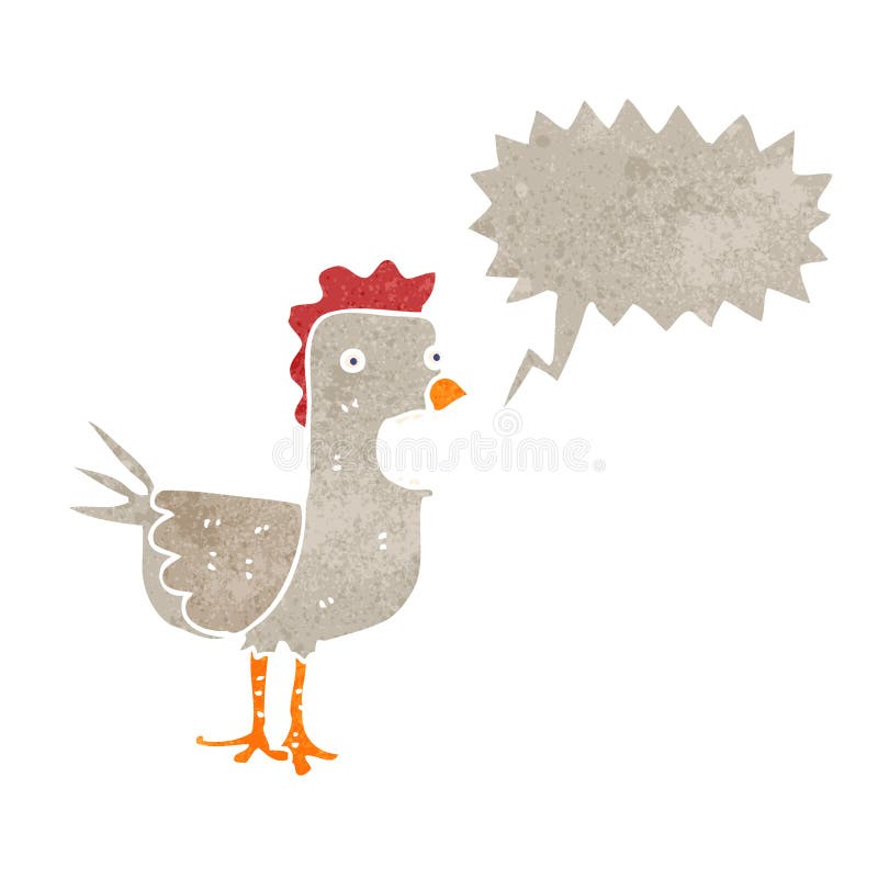 Retro Cartoon Squawking Chicken Stock Vector - Illustration of clip ...