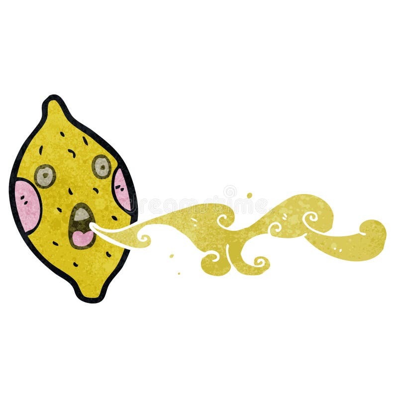 Retro Cartoon Squirting Lemon Stock Vector - Illustration of lemon ...